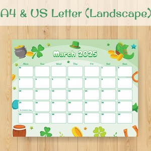 2025 Kids Calendar Printable: Animated Monthly Planner (editable PDF ...