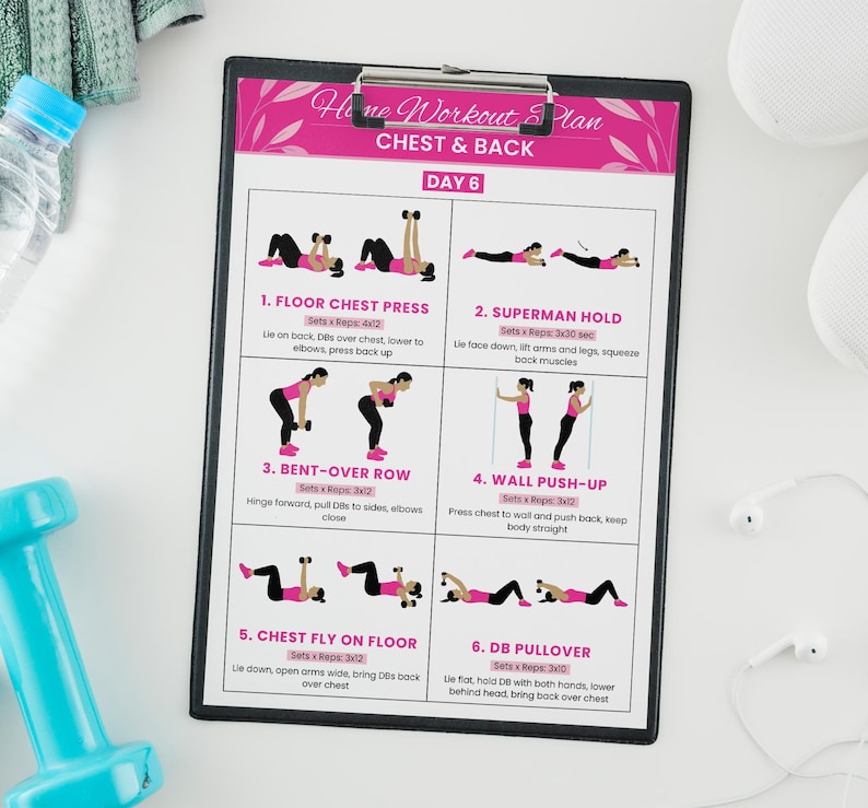 Beginner Friendly Home Workout Plan | Printable 30 Day Fitness Guide ...