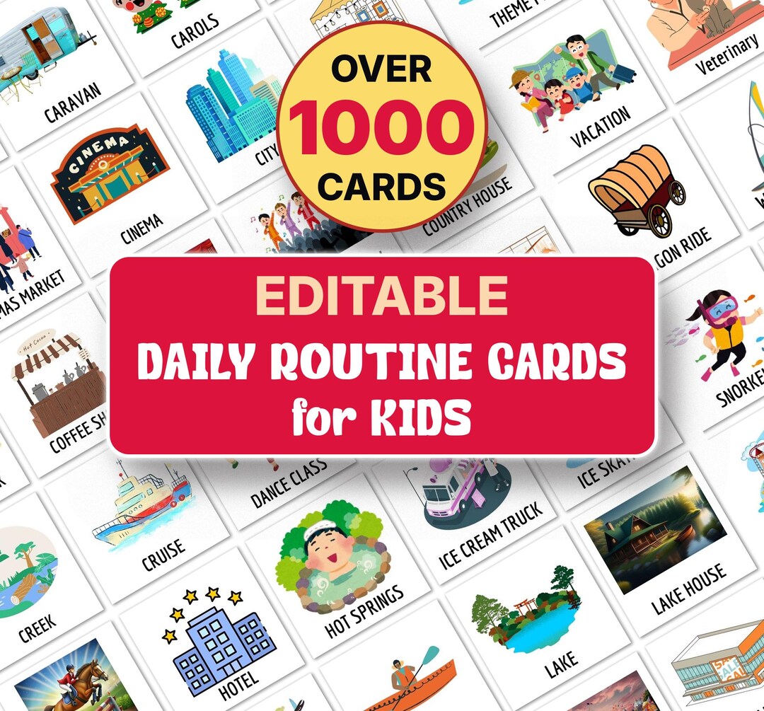 Daily Routine Cards Visual Schedule Toddler Routine Chart for Kids ...