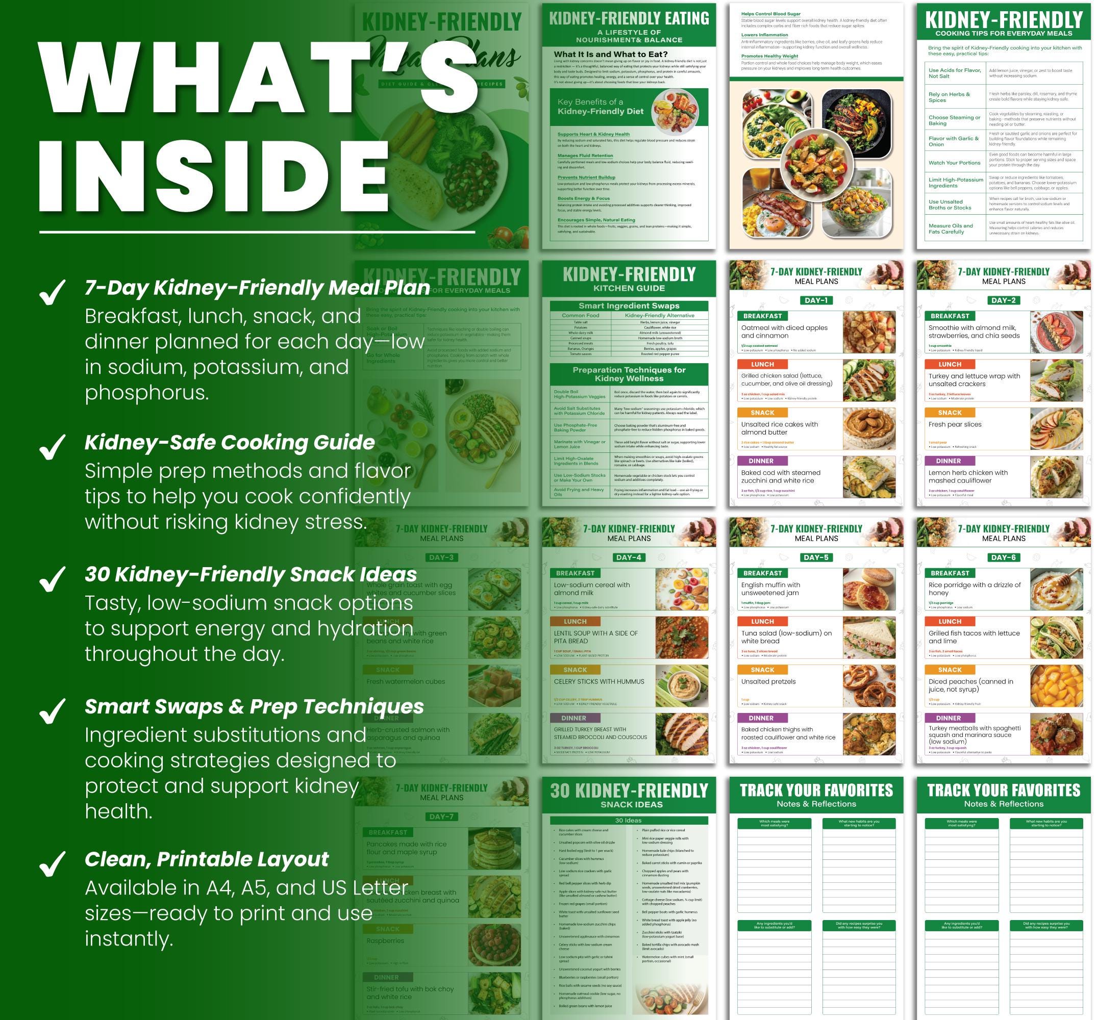 Kidney-friendly Meal Plan PDF | 7-day Renal Diet Guide With Clean ...