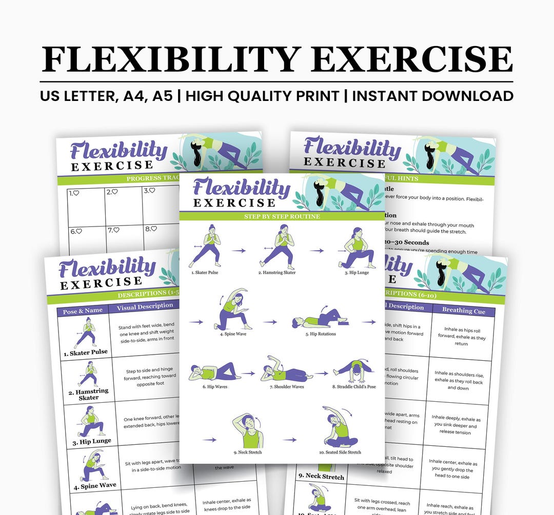 30 Day Flexibility Stretching Chart, Beginner-friendly PDF Download ...