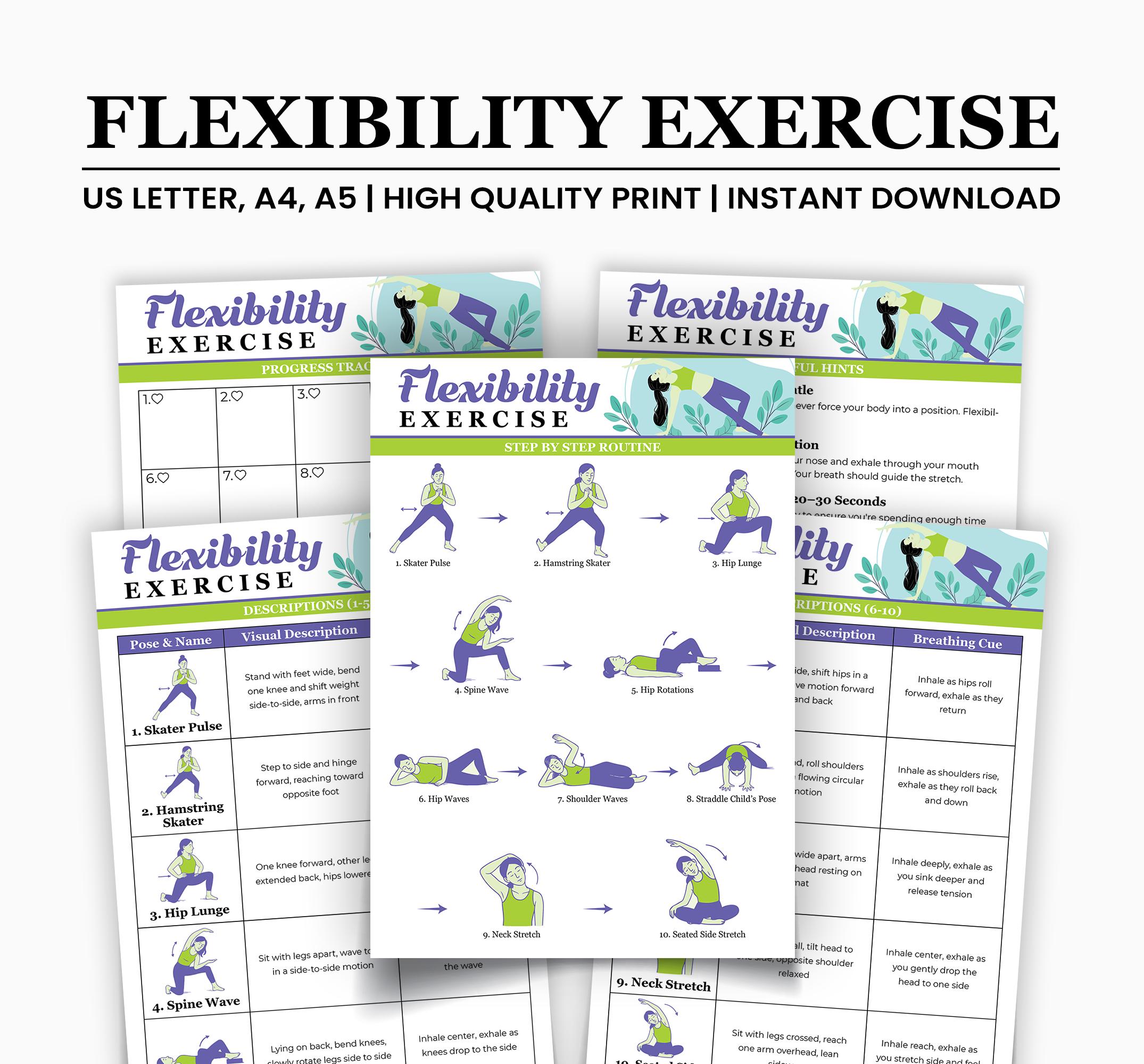 30 Day Flexibility Stretching Chart, Beginner-friendly PDF Download ...