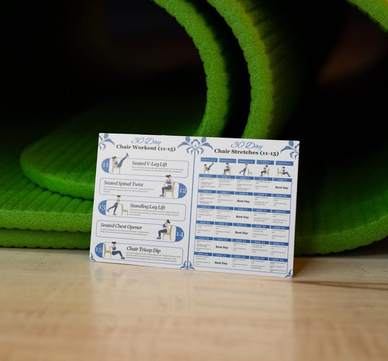 30-day Chair Workout Plan PDF | Printable Seated Fitness Routine ...