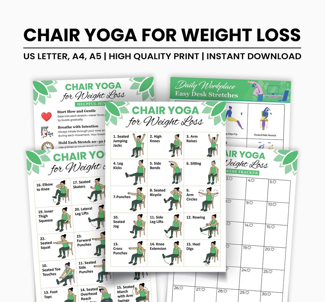 Ultimate Chair Yoga for Seniors Printable – 28-day Exercise Program ...