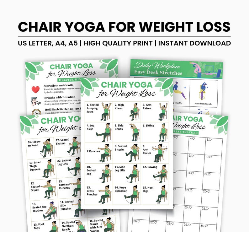 Ultimate Chair Yoga for Seniors Printable – 28-day Exercise Program ...