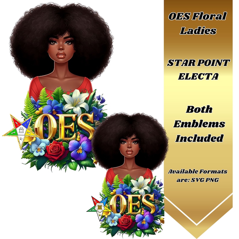 Order of the Eastern Star OES Floral ELECTA Heroine Clipart With OES ...
