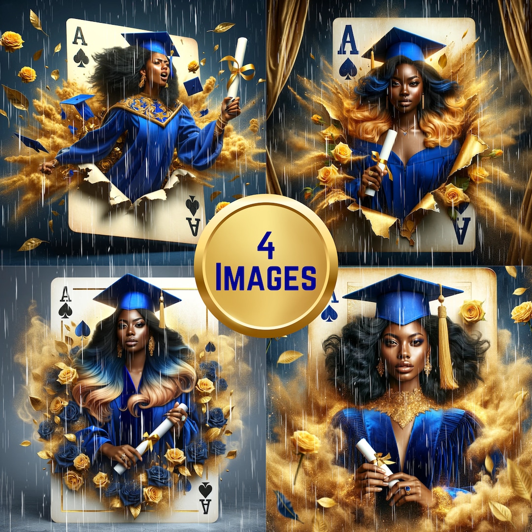 Graduation Glam Blue and Gold Bundle | African American Woman ...