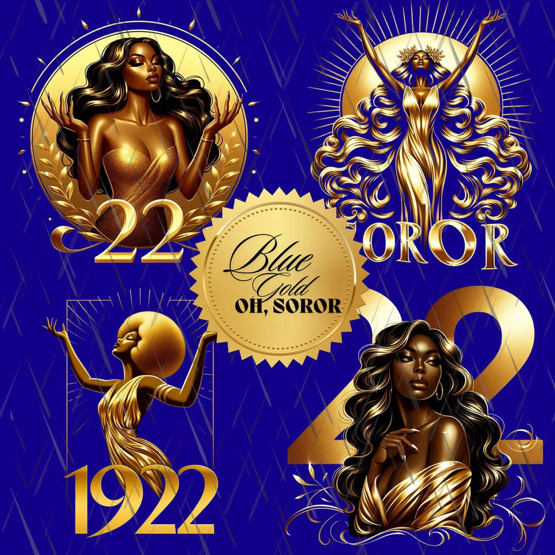 OH SOROR Blue and Gold | Sorority Digital Images - 1922 Lady Gold Royal Blue Design - Digital ...
