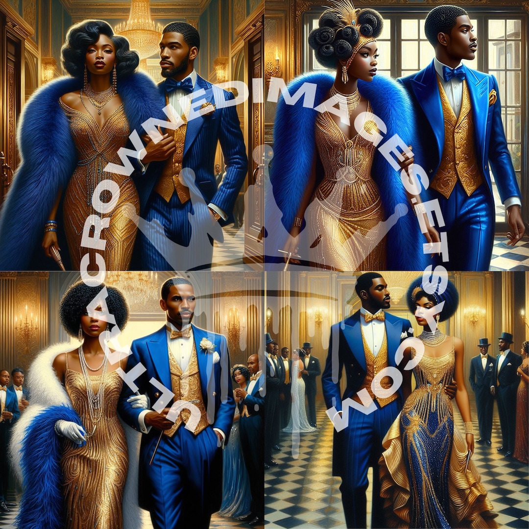 Harlem Renaissance Blue and Gold 1920s Bundle | African American ...