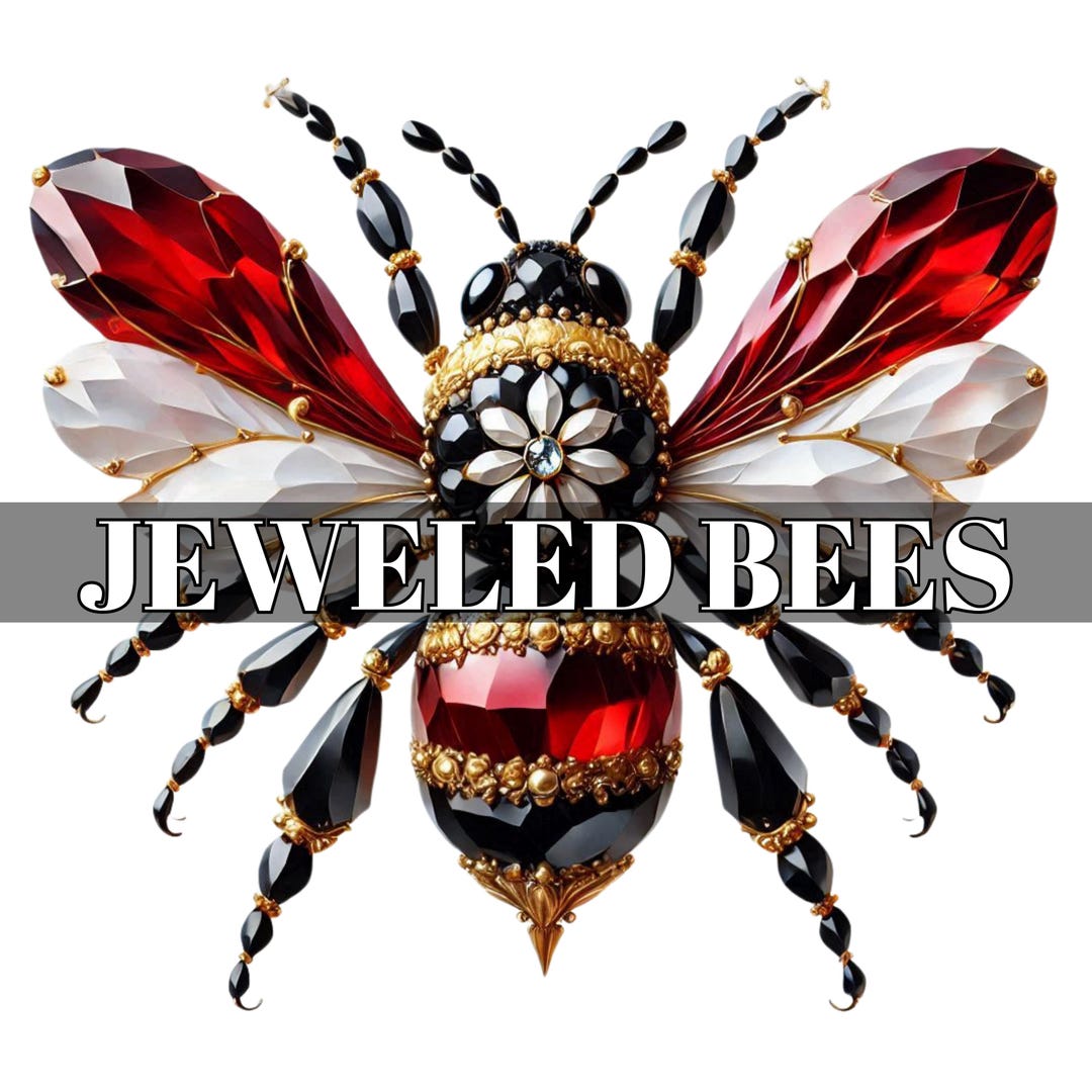 Jeweled Bees: Ready-to-use Bejeweled Broach Styled Bees PNG Pack - Etsy