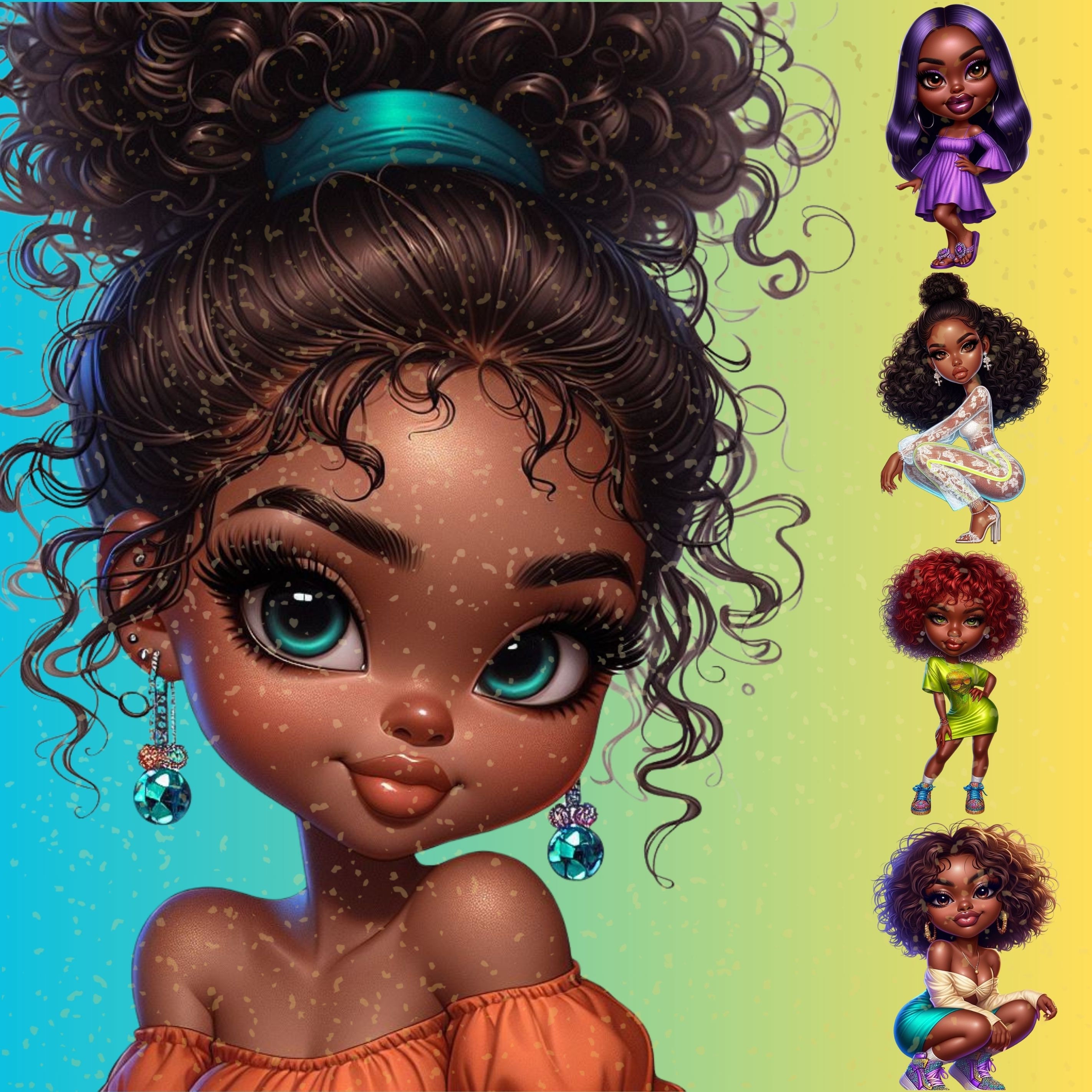 Chibi Doll Clipart, BIG BUNDLE Chibi Doll , Chibi Girl Clipart, Chibi ...