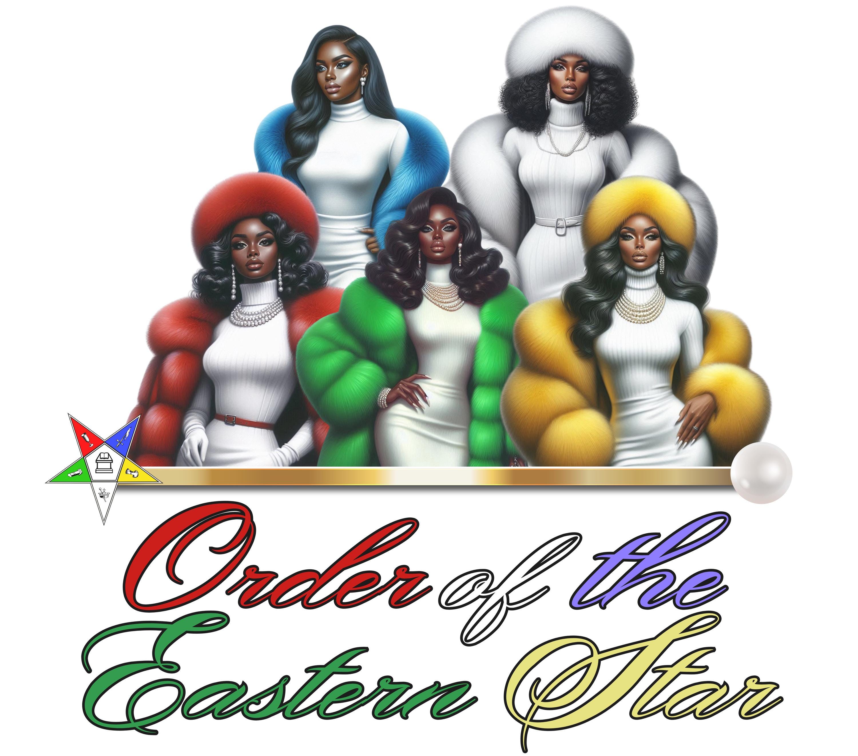 Eastern Star Ladies in Fur PNG Images: OES Star Points (digital ...