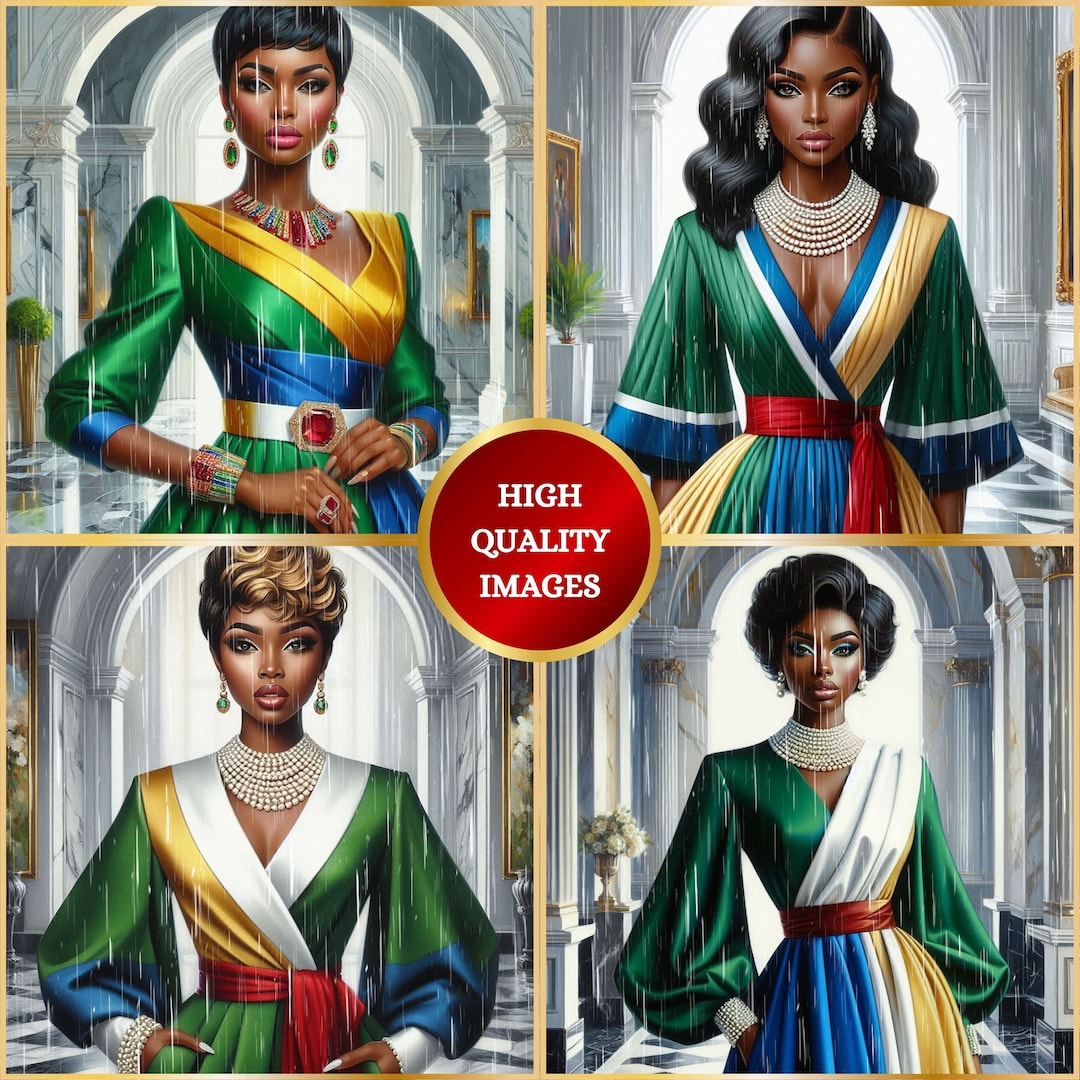 OES Inspired Sophisticated Lady Wearing Green Wallpapers | Black Woman ...