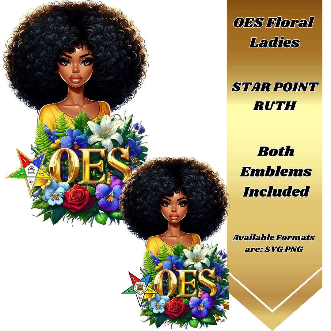 Order of the Eastern Star | OES Floral RUTH| Heroine Clipart With OES Emblems | Black Woman ...