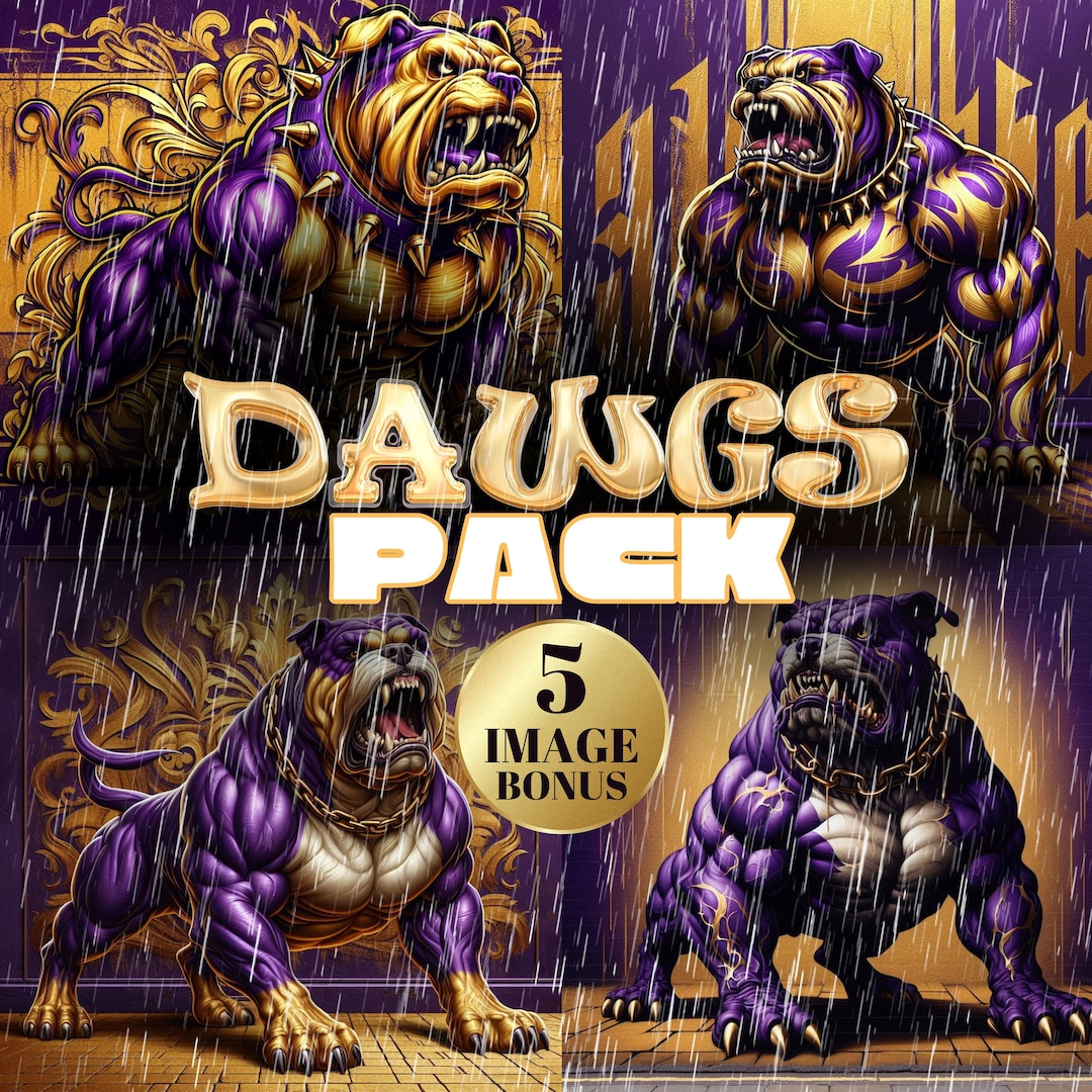 Purple and Gold Dawgs PNG Pack: Fierce Dog Images (digital Download) - Etsy