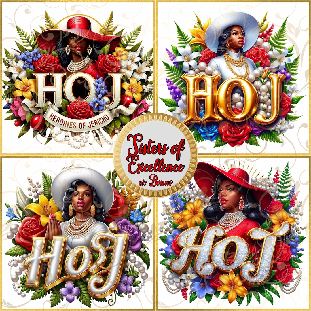 Floral Heroines of Jericho Sisters of Excellence - HOJ Clipart Digital Download Pack PNG ...