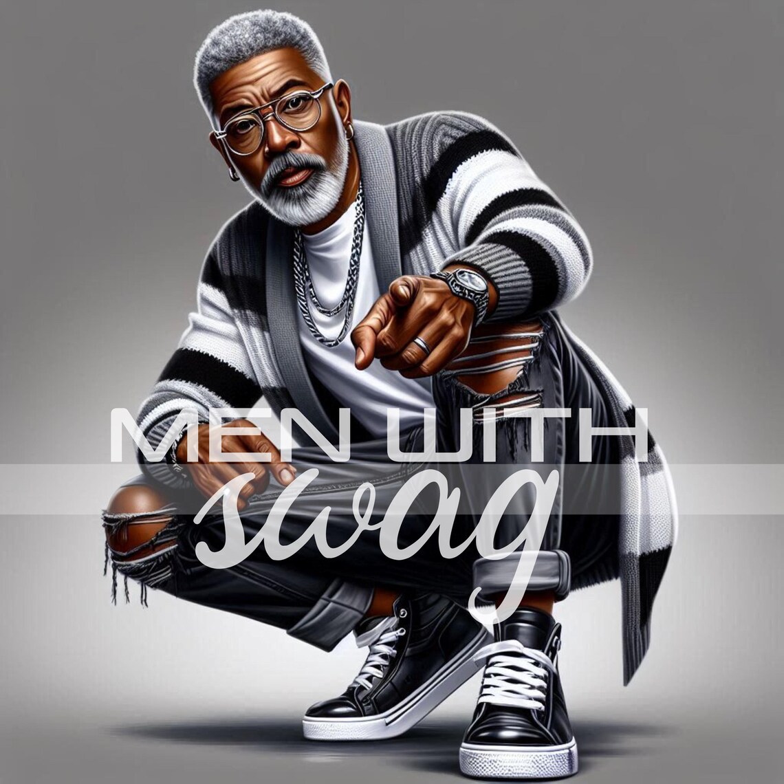 Black Men With Swag PNG Bundle: Luxury Streetwear Digital Art - Etsy