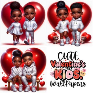 Cute Valentine's Kids | Valentine | African American Girl and Boy ...