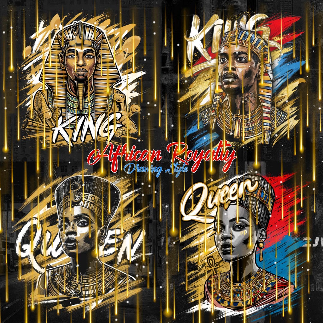 African Royalty PNG Wallpapers Drawing Style KING QUEEN 6 Images ...