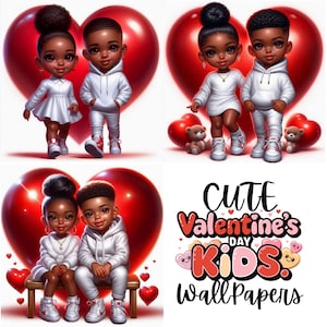 Cute Valentine's Kids | Valentine | African American Girl and Boy ...