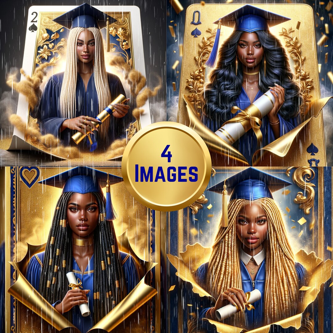 Blue and Gold Graduation Wallpaper Bundle: African American Woman ...