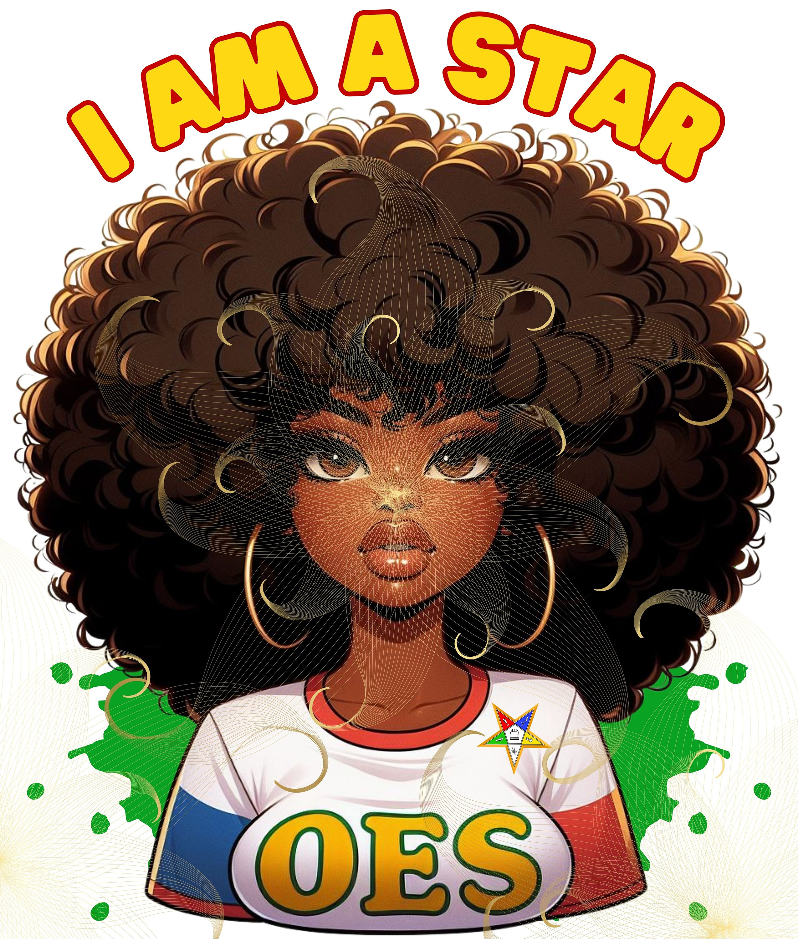 Order of the Eastern Star I Am A Star Clipart With OES Emblems Black ...