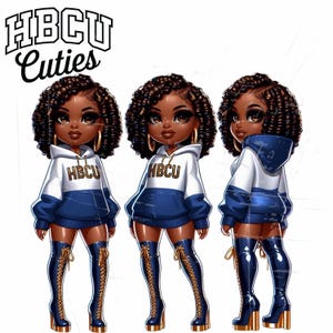 HBCU Cuties 2 | Chibi-style PNG Images for T-shirts and More - Etsy