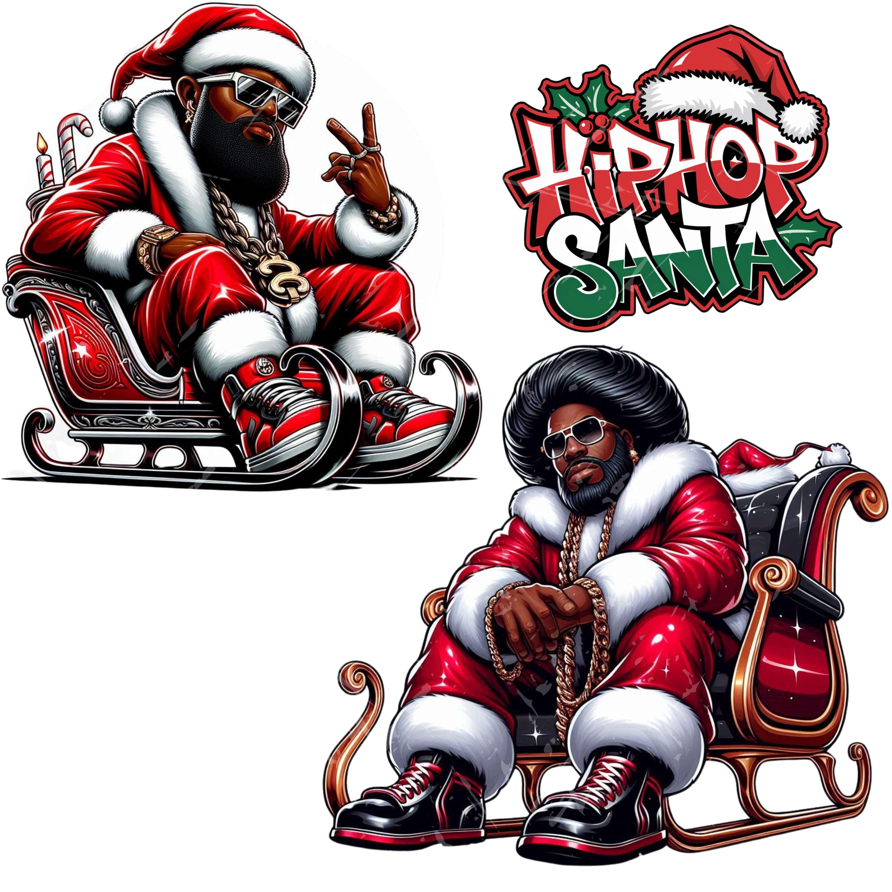 Hip Hop Black Santa PNG Images | 10 Christmas Designs (digital Download ...