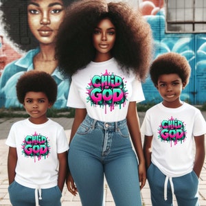 Child of God Bright Dripped PNG Image - Faith-inspired T-shirt Design ...