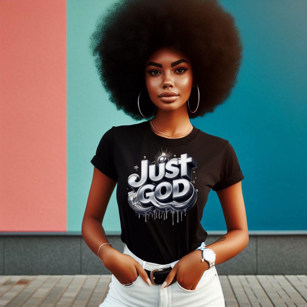 JUST God Bright Dripped PNG Image - Faith-inspired T-shirt Design - Etsy