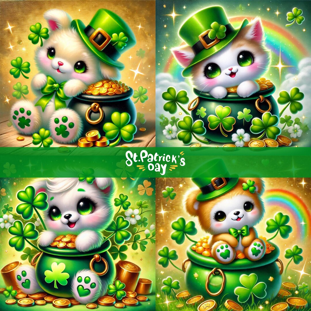 Festive St. Patrick's Day Illustration - Colorful Digital Print, Irish ...