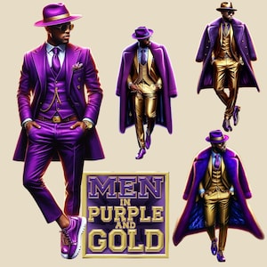 Purple & Gold Fraternity Art: Men in Suits PNG (digital Download) - Etsy