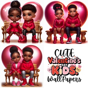 Cute Valentine's Kids | Valentine | African American Girl and Boy ...
