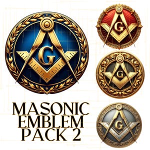 Masonic Emblem PNG Clipart: Freemasonry Symbols (digital Files) - Etsy