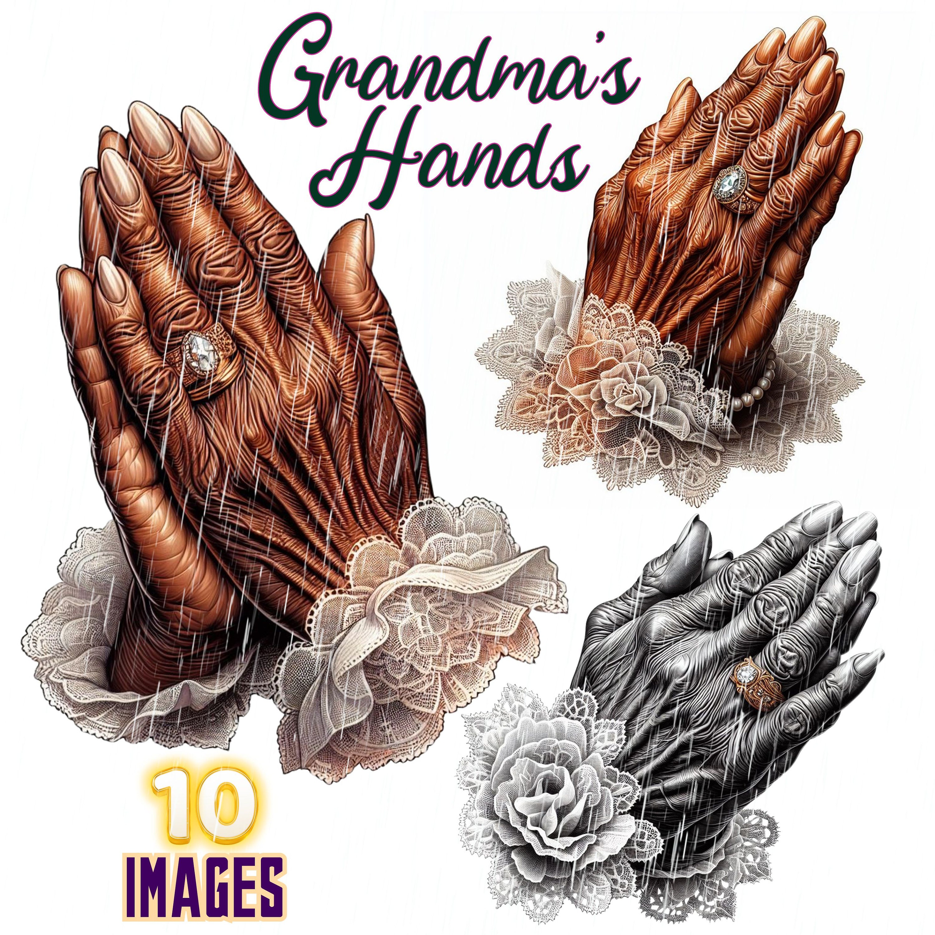 Grandma's Hands Praying Grandmother PNG African American Woman Black ...