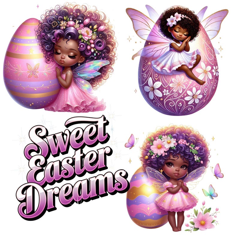 Easter Egg Art | Sweet Easter Dream 30+ Bundle PNG | Easter Egg Fairies ...