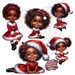 Christmas Afro Girls PNG Clipart | Black Santa, Holiday Images (digital ...
