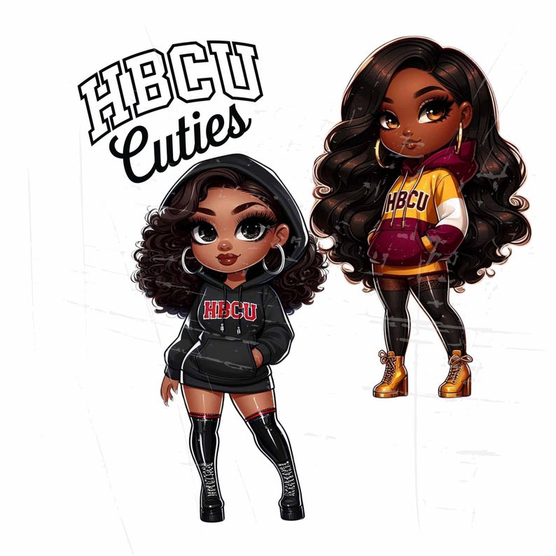 HBCU Cuties 2 | Chibi-style PNG Images for T-shirts and More - Etsy