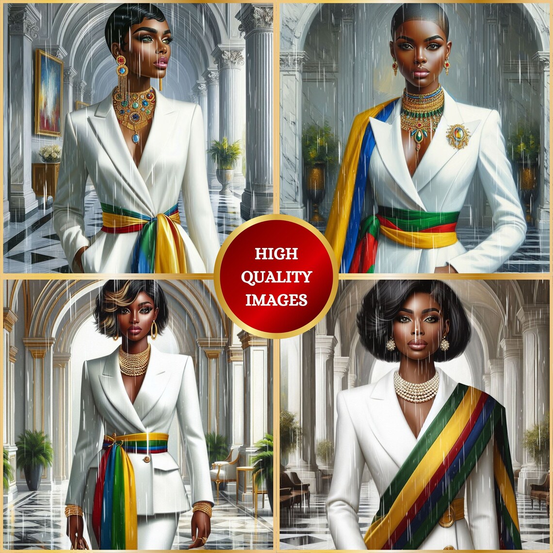 OES Inspired Sophisticated Lady Wearing White Wallpapers Black Woman ...