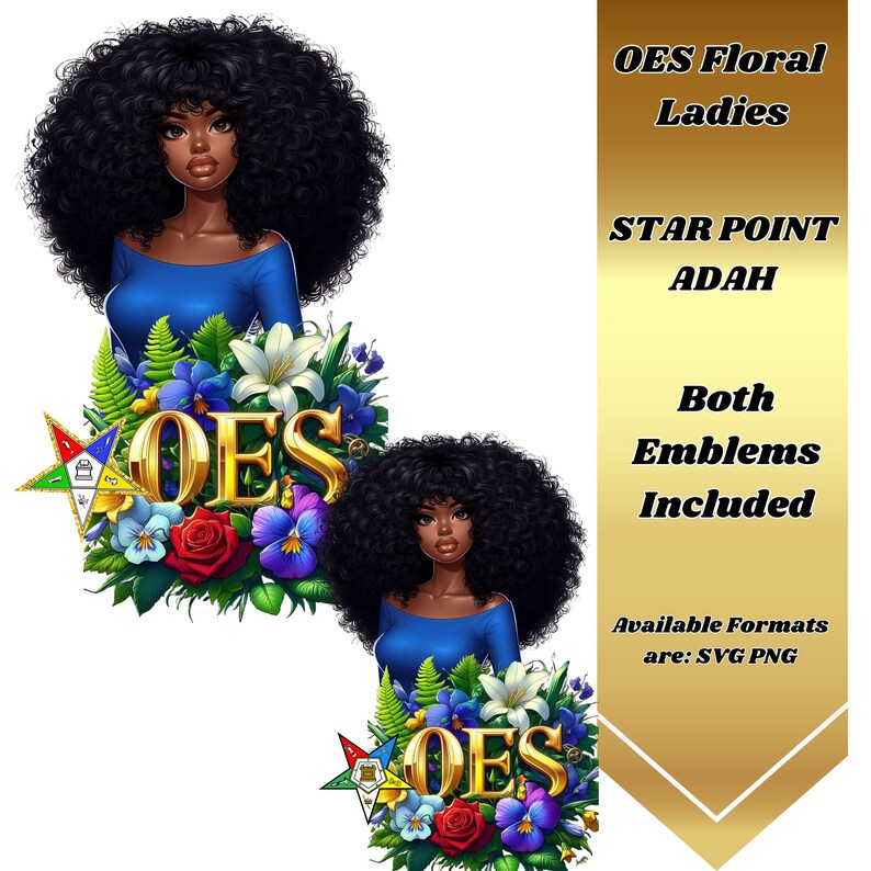 Order of the Eastern Star | OES Floral ADAH | Heroine Clipart With OES Emblems | Black Woman ...