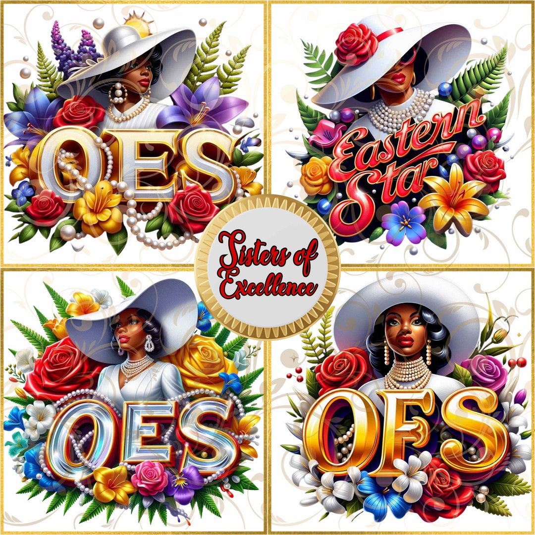 OES Sisters Floral Clipart: Eastern Star PNG Digital Download - Etsy