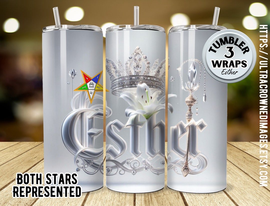 OES Esther Star Point Tumbler Wrap: Eastern Star PNG (digital Download ...