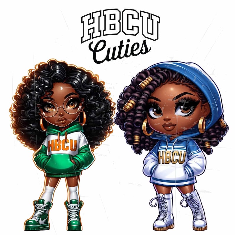 HBCU Cuties 2 | Chibi-style PNG Images for T-shirts and More - Etsy