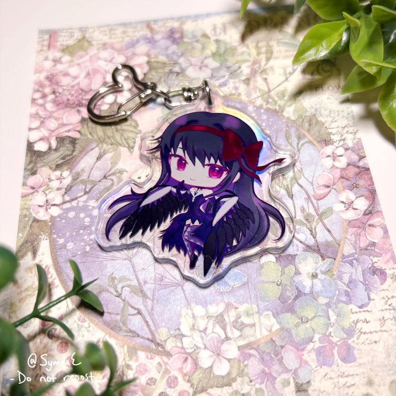 Madoka Magica Keychains / Stickers - Madokami and Homudevil - Etsy