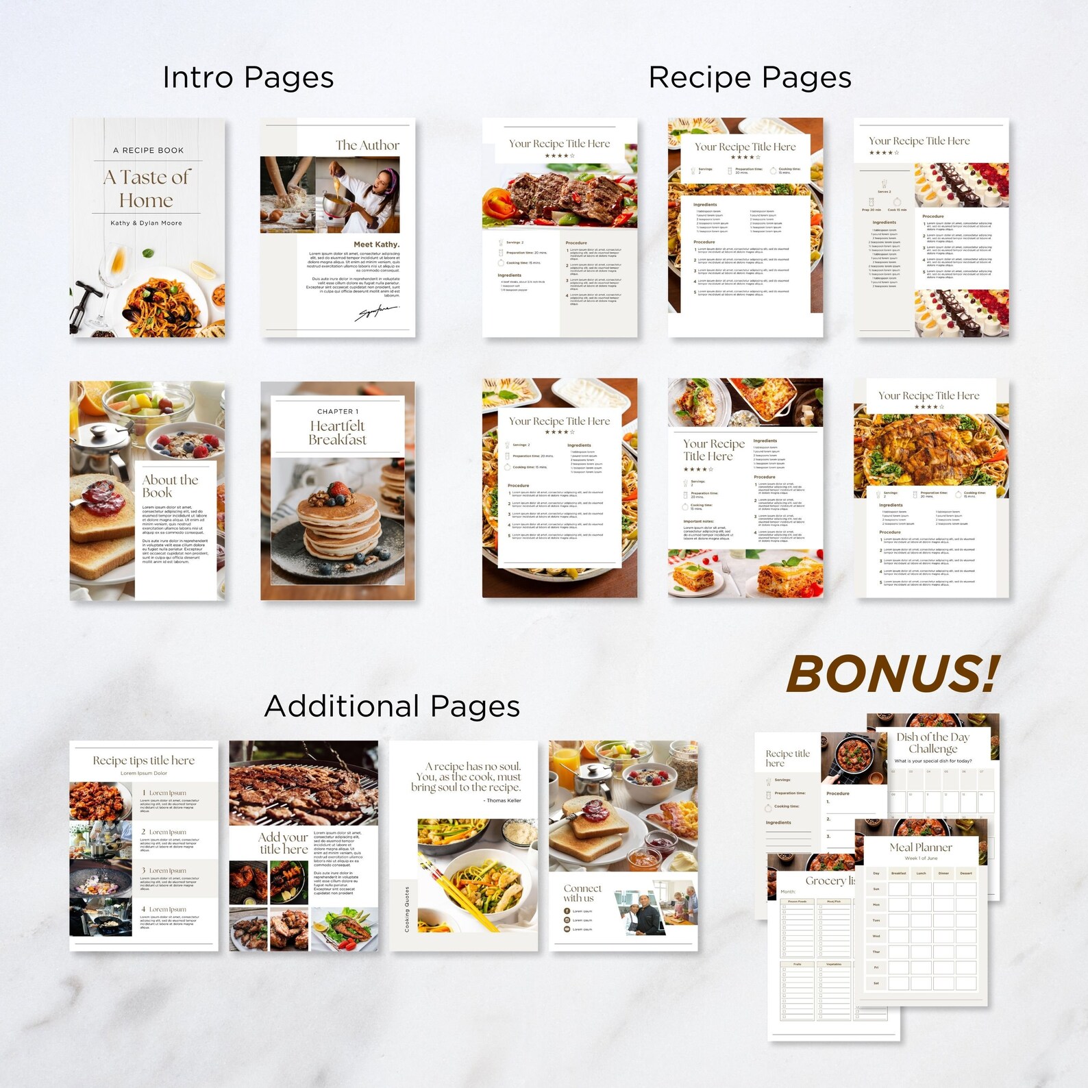 Editable Recipe Book Template, Recipe Book Template, Recipe Ebook ...