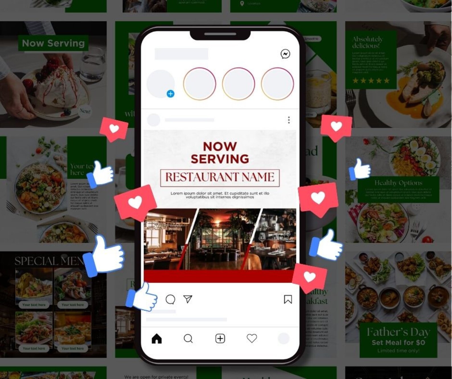 Instagram, Healthy Instagram Template, Canva Template, Editable ...