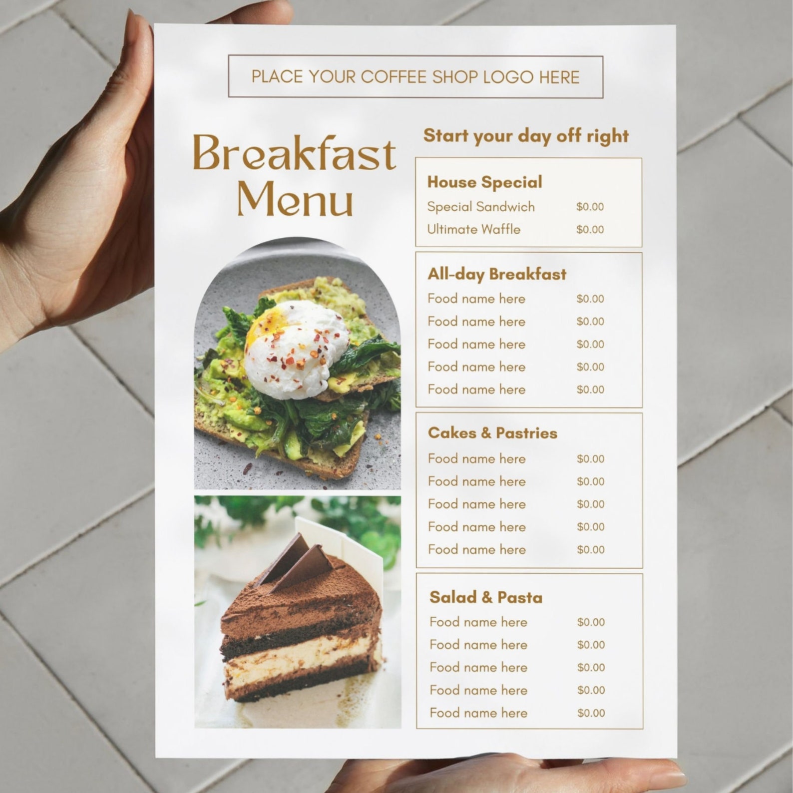 Coffee Shop Menu Template, Menu Board, A4 Size Menu, Canva Template ...