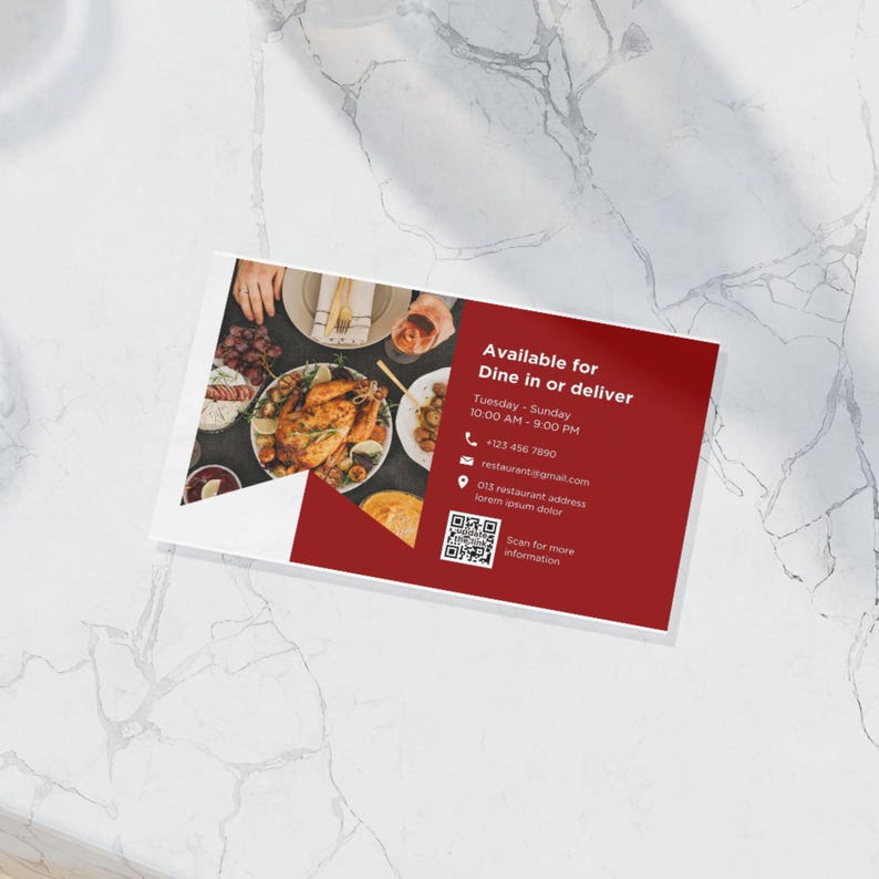 Modern Restaurant Business Cards, QR Code, Loyalty Card, Voucher ...