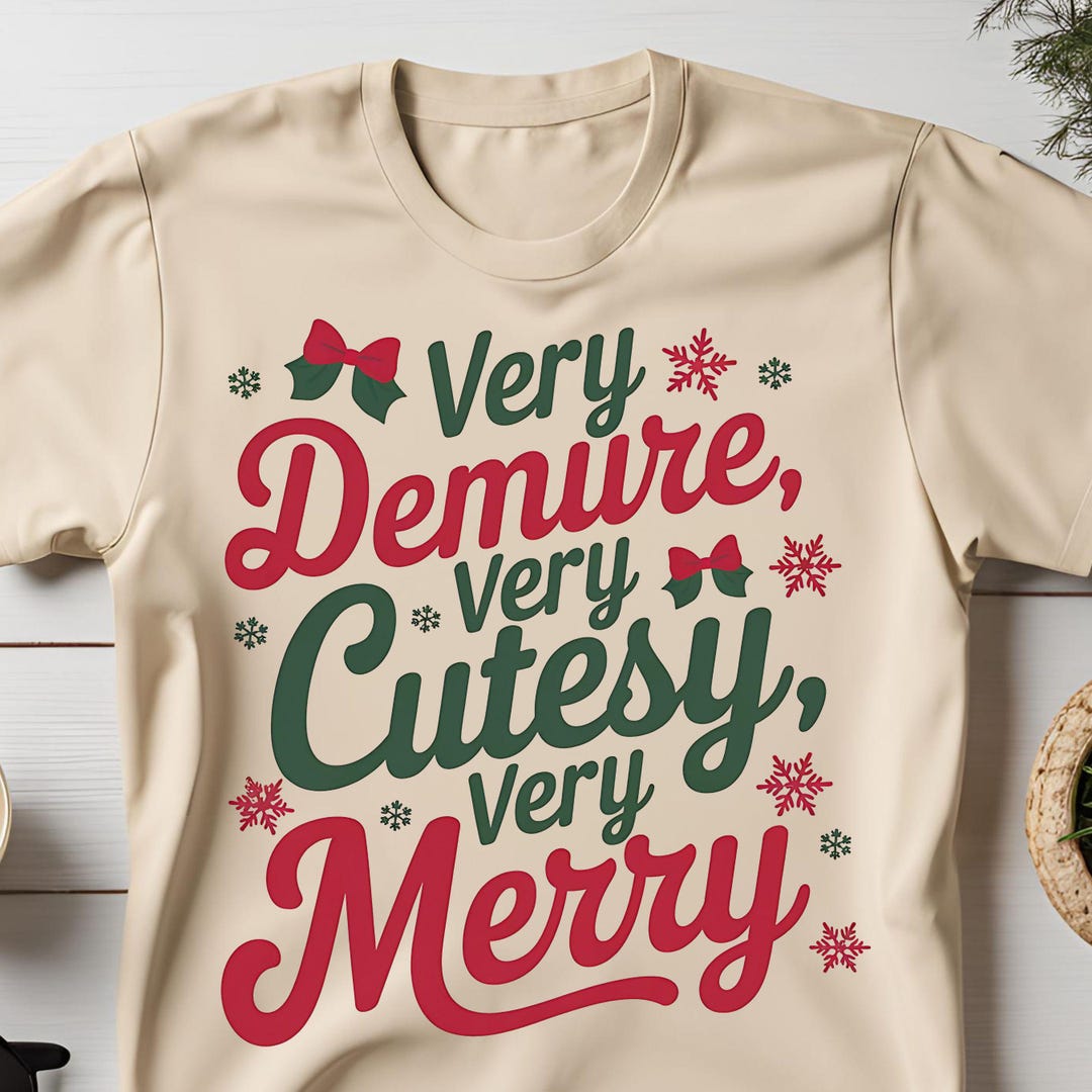 Very Demure Png, Very Merry Png, Very Cutesy Png, Trendy Christmas ...