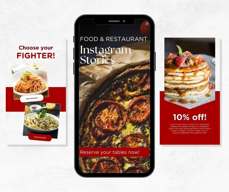 Full Restaurant Social Media Template, Instagram, Facebook, Post ...